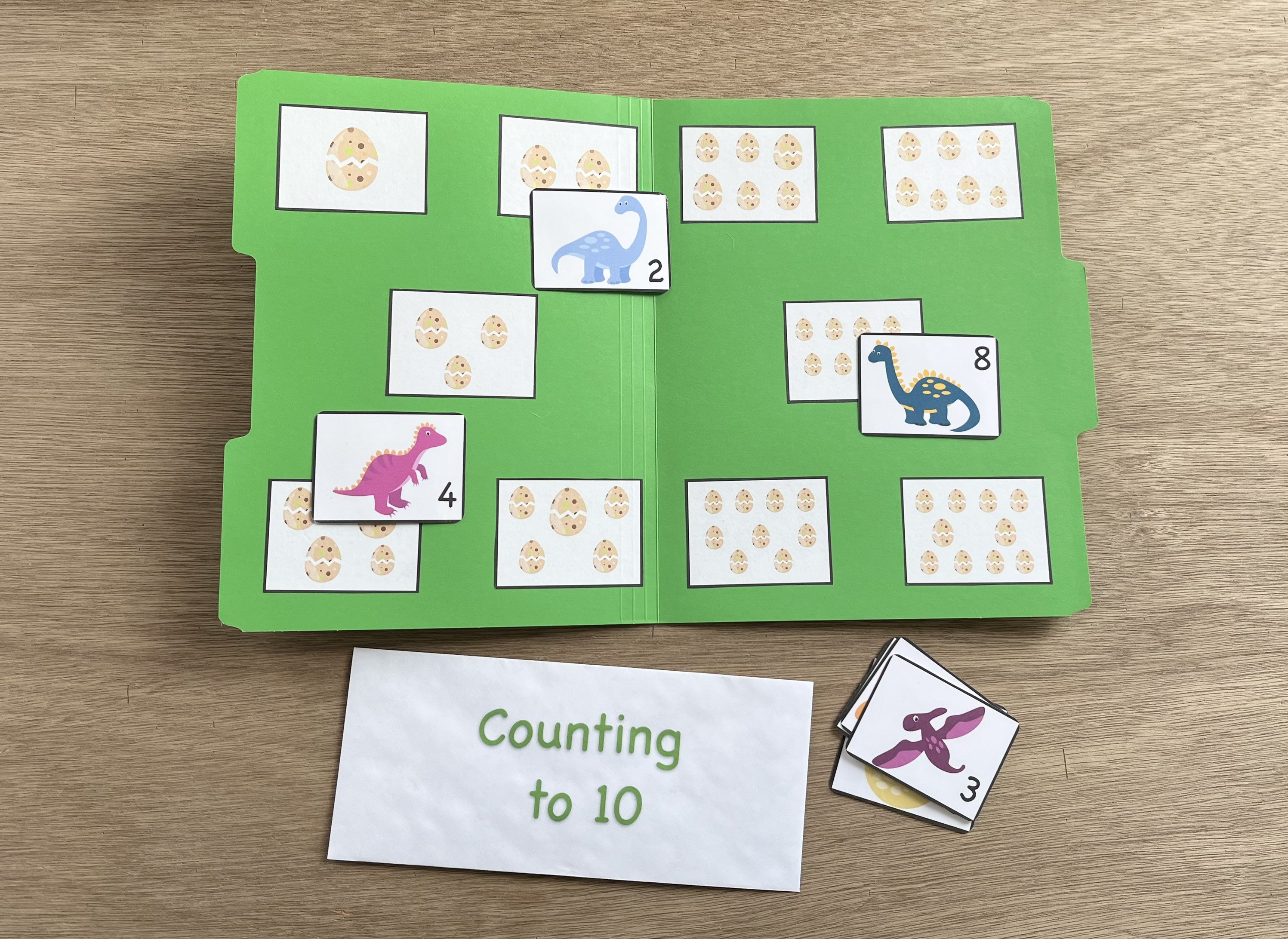 Counting File Folder Game - Count to 10 - Dinosaurs - Etsy