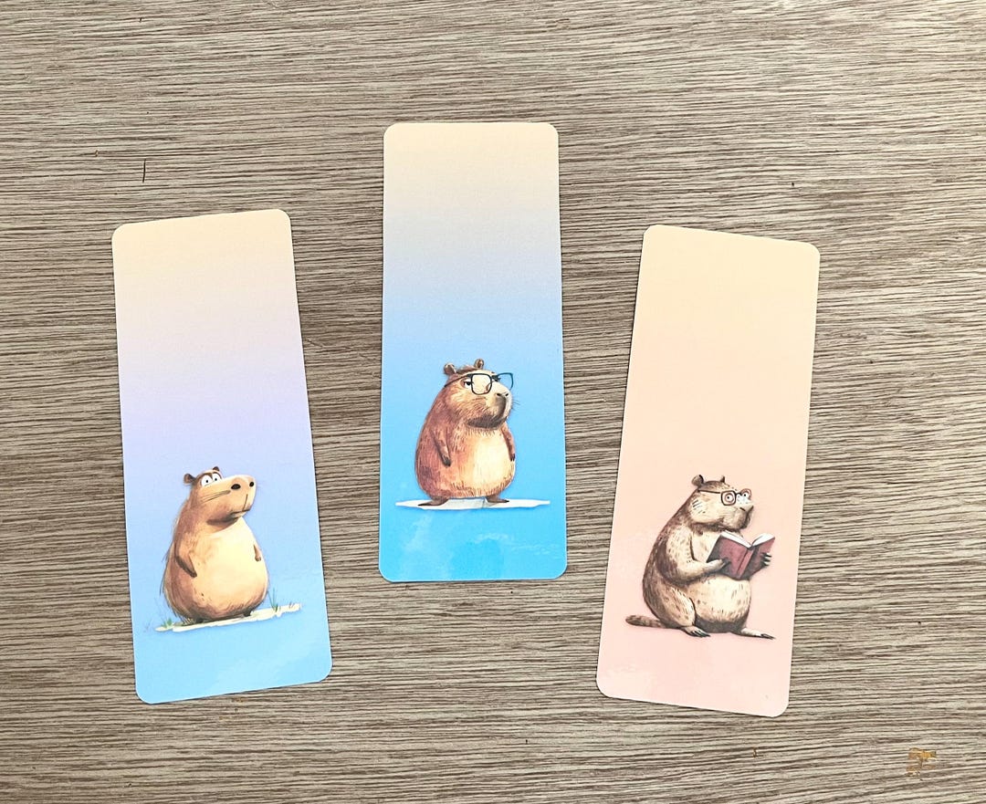 Cute Capybara Bookmarks - Set of 3 - Book Lover Gift - Etsy