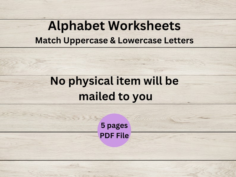 Alphabet Worksheets- Match Uppercase and Lowercase Letters - Letter ...