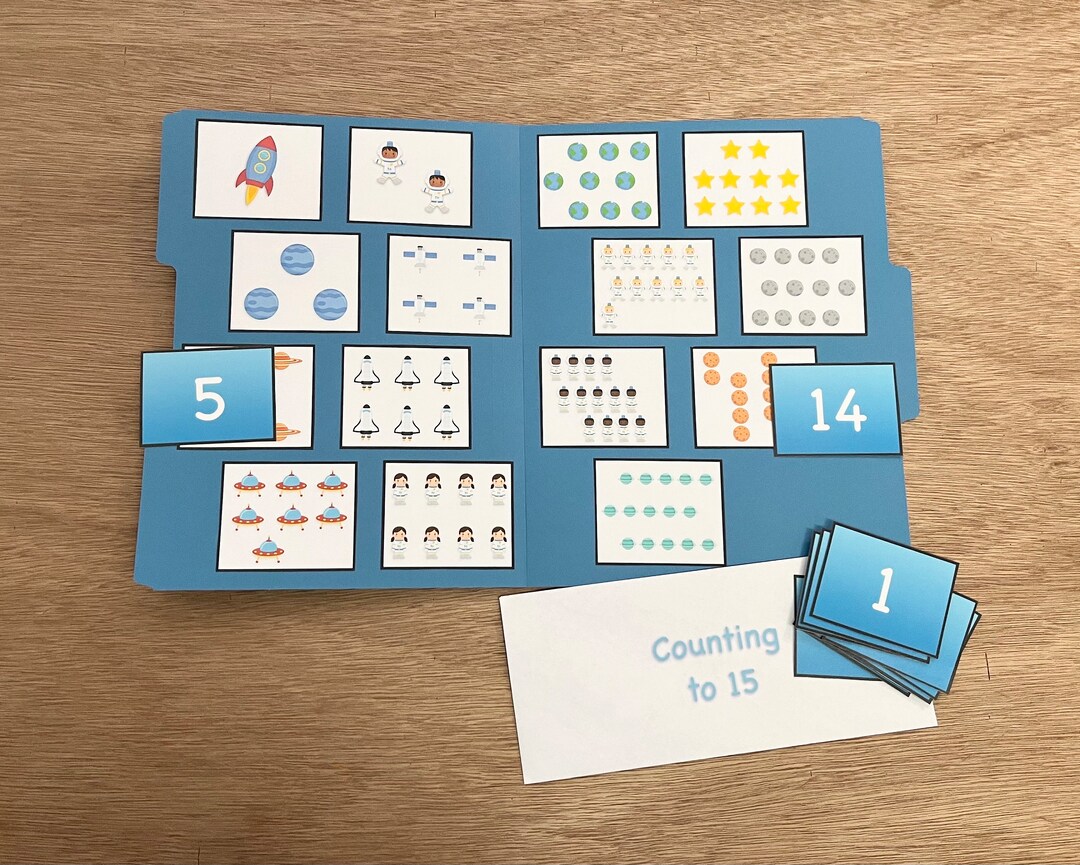 Counting File Folder Game - Space - Numbers 1 to 15 - Etsy