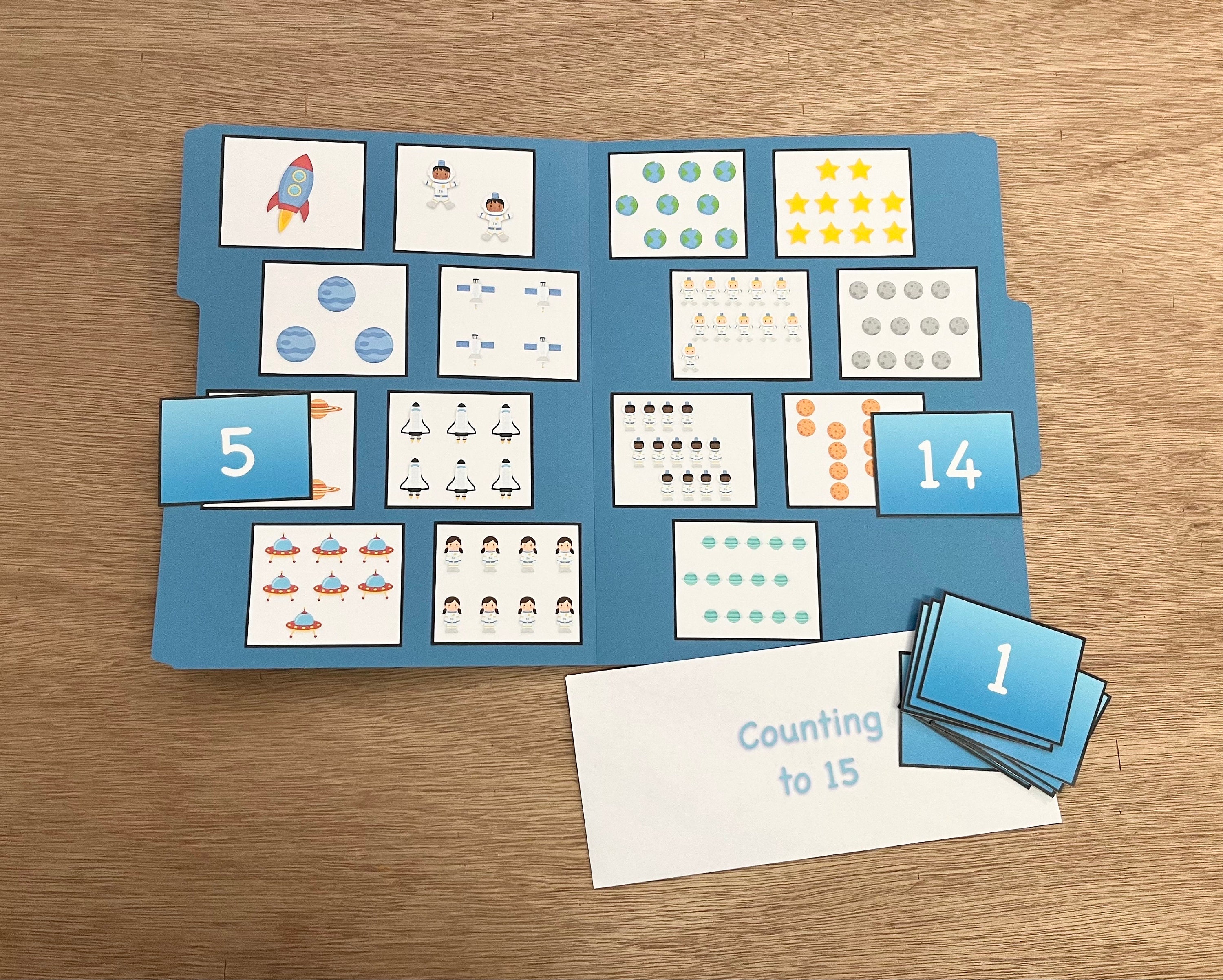 Counting File Folder Game - Space - Numbers 1 to 15 - Etsy
