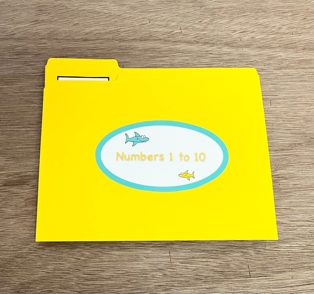 Numbers File Folder Game 1 to 10 Sharks Matching Numbers - Etsy