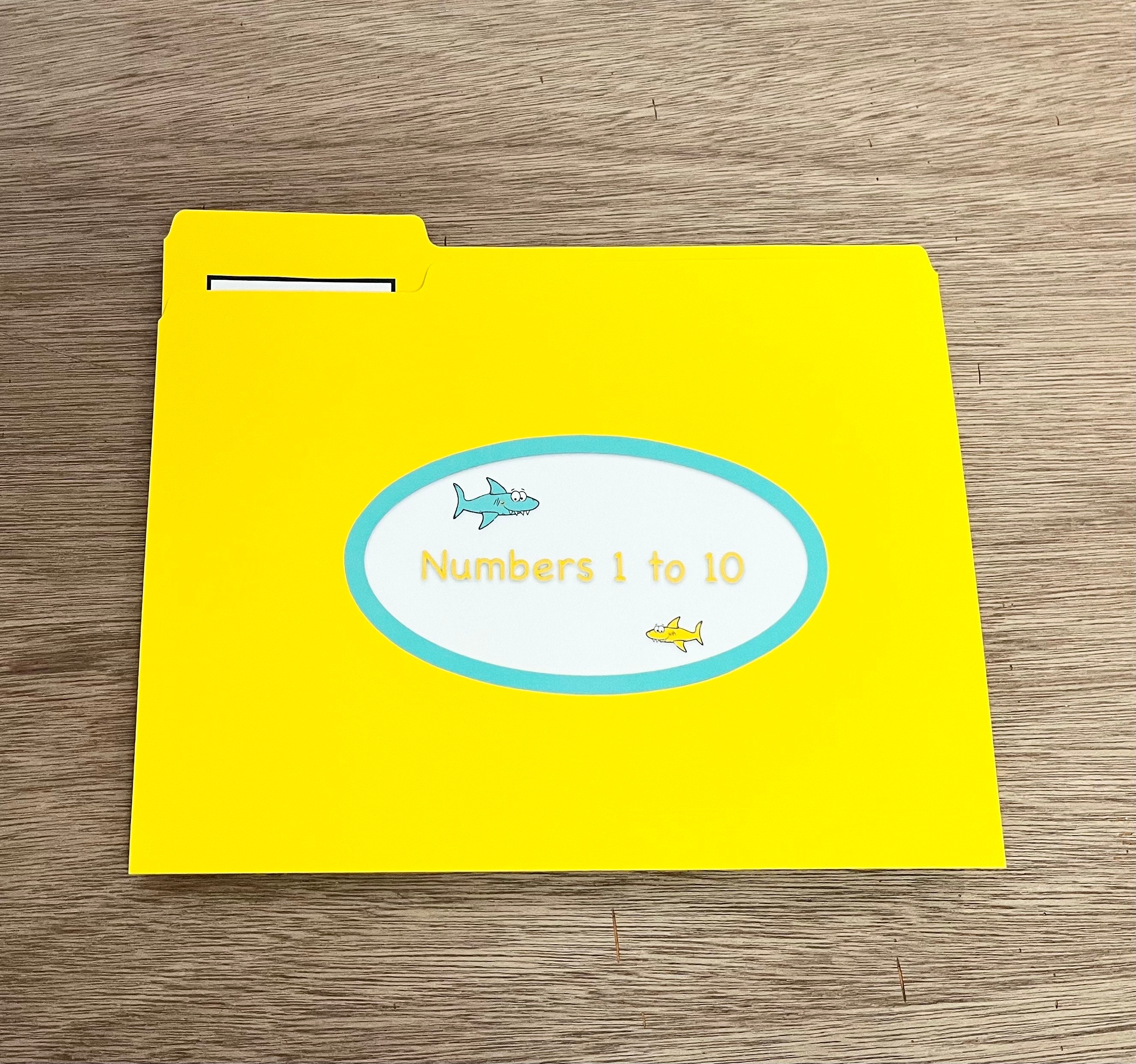 Numbers File Folder Game - 1 to 10 - Sharks - Matching and Counting - Etsy