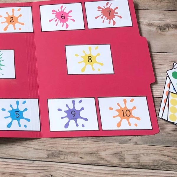 Number Counting File Folder - Etsy