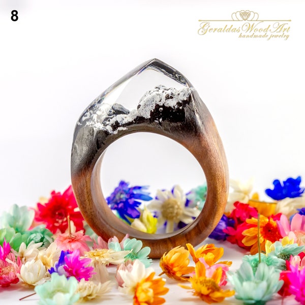 Wood Resin Ring - Etsy