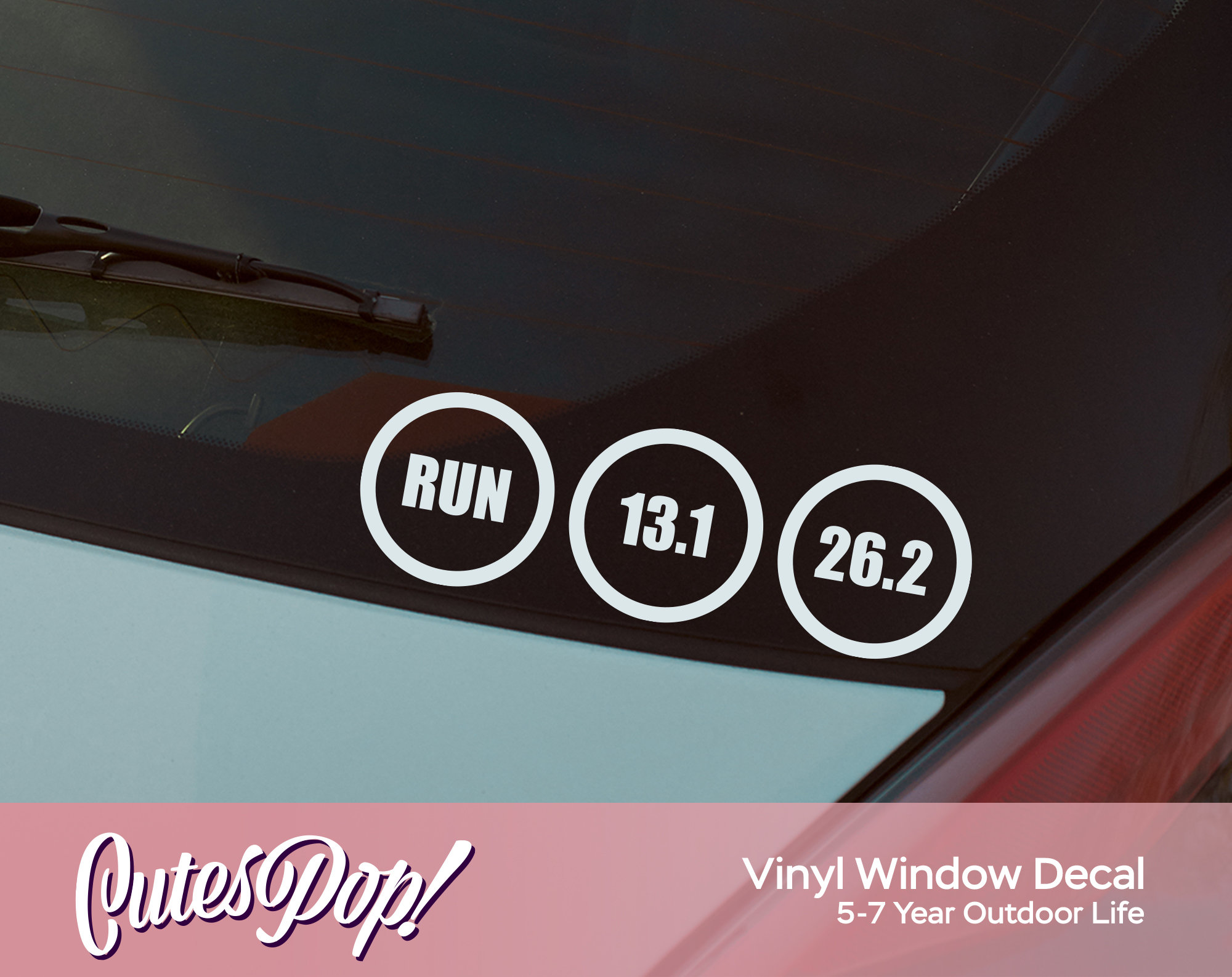 Running Vinyl Decal 3" Window Stickers, 5K, 10K, 13.1 Mile, 26.2 Mile ...