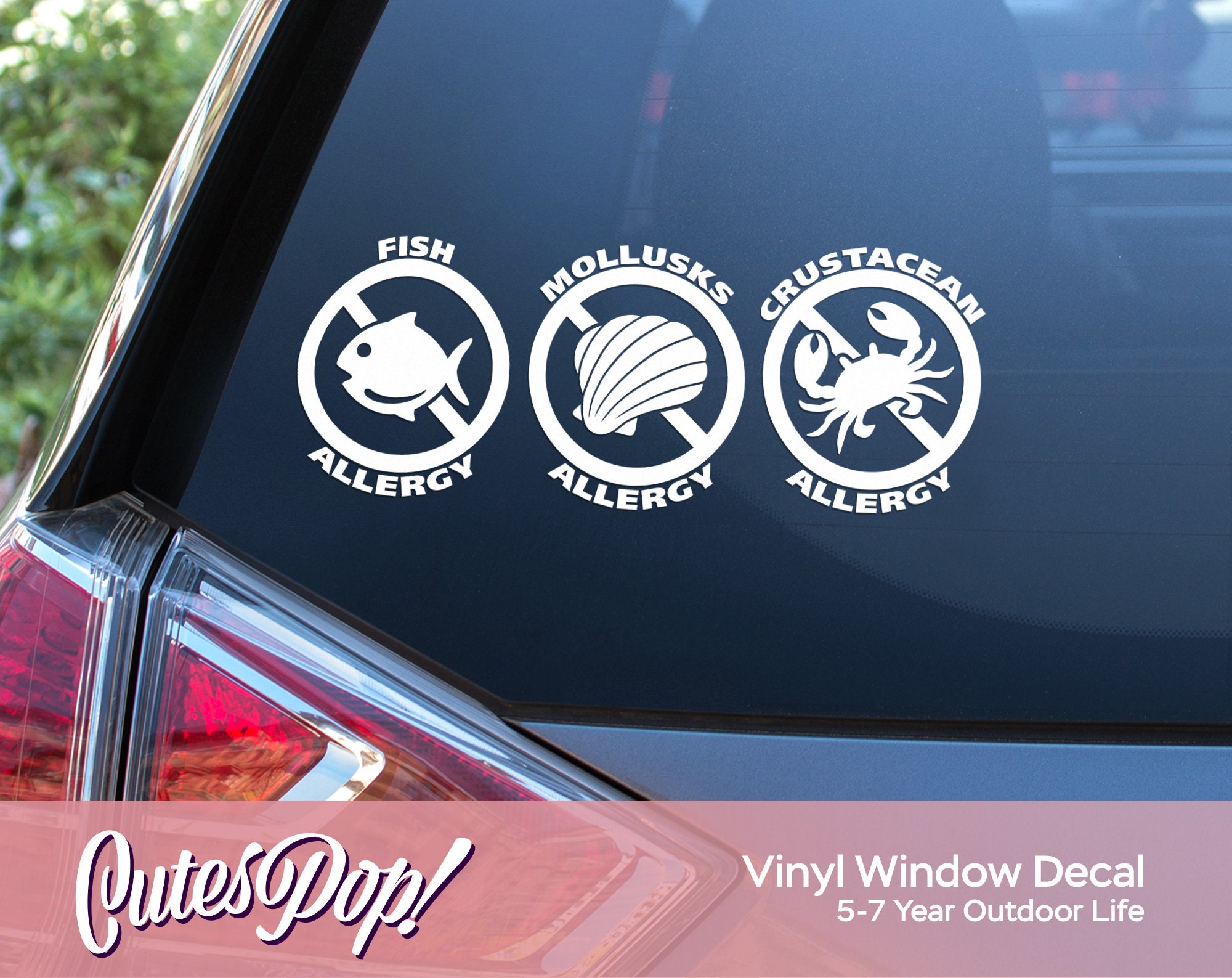 Top 14 Allergen Warning Vinyl Decal Stickers, Allergy, Allergies ...