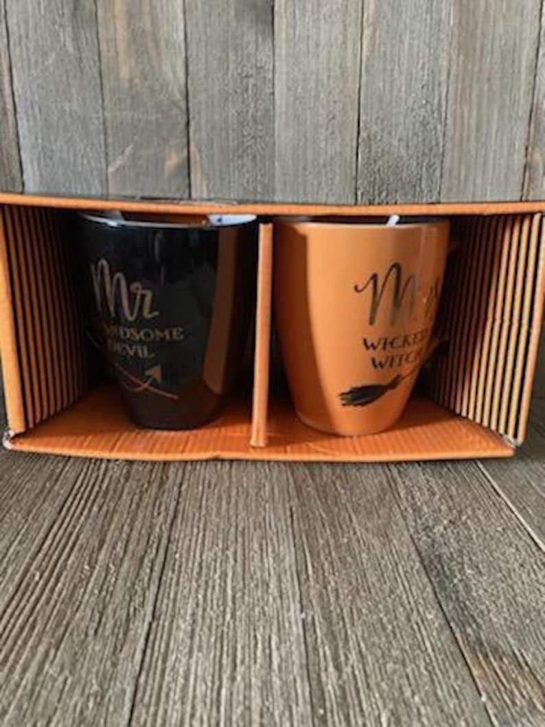 Mrs. Wicked Witch and Mr. Handsome Devil Coffee Mugs Halloween - Etsy