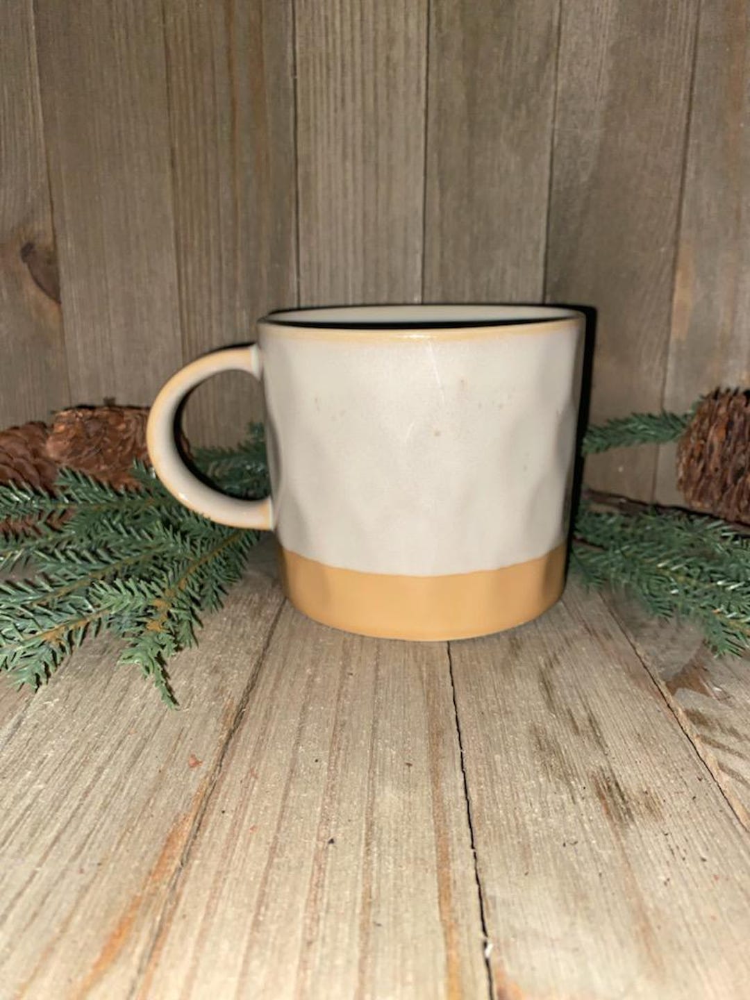 Ceramic Neutral Tones Dimpled Coffee Mug - Etsy
