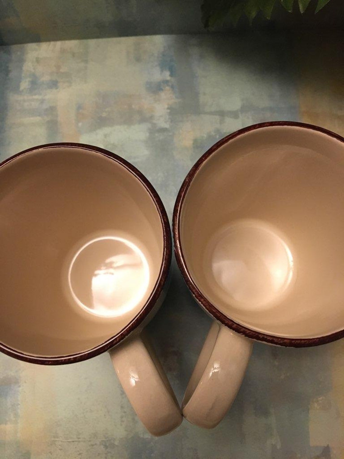 Set of Two Turquoise Blue Royal Norfolk Mugs With Swirl Design - Etsy