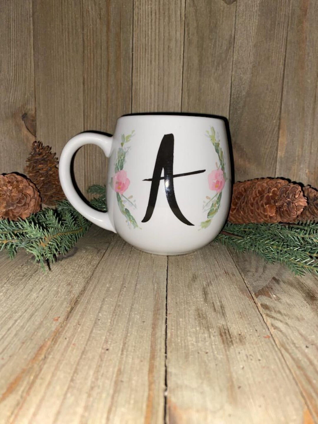 A Monogram Coffee Mug - Prima Design - Etsy