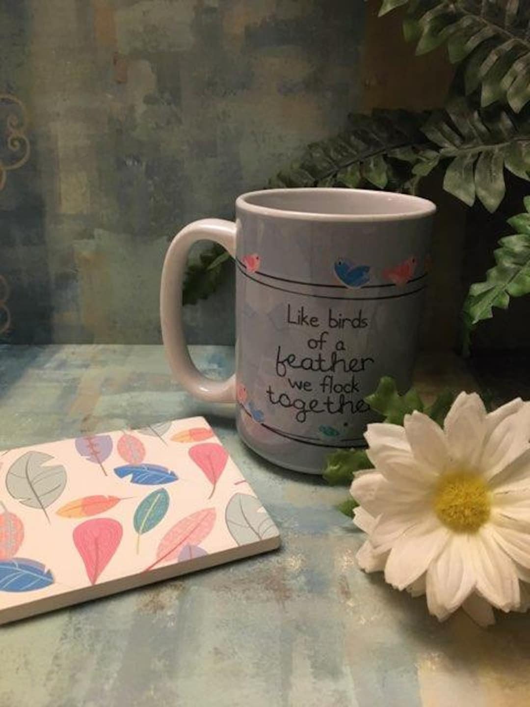 Carson Mug & Coaster Set - Like Birds of a Feather - Etsy