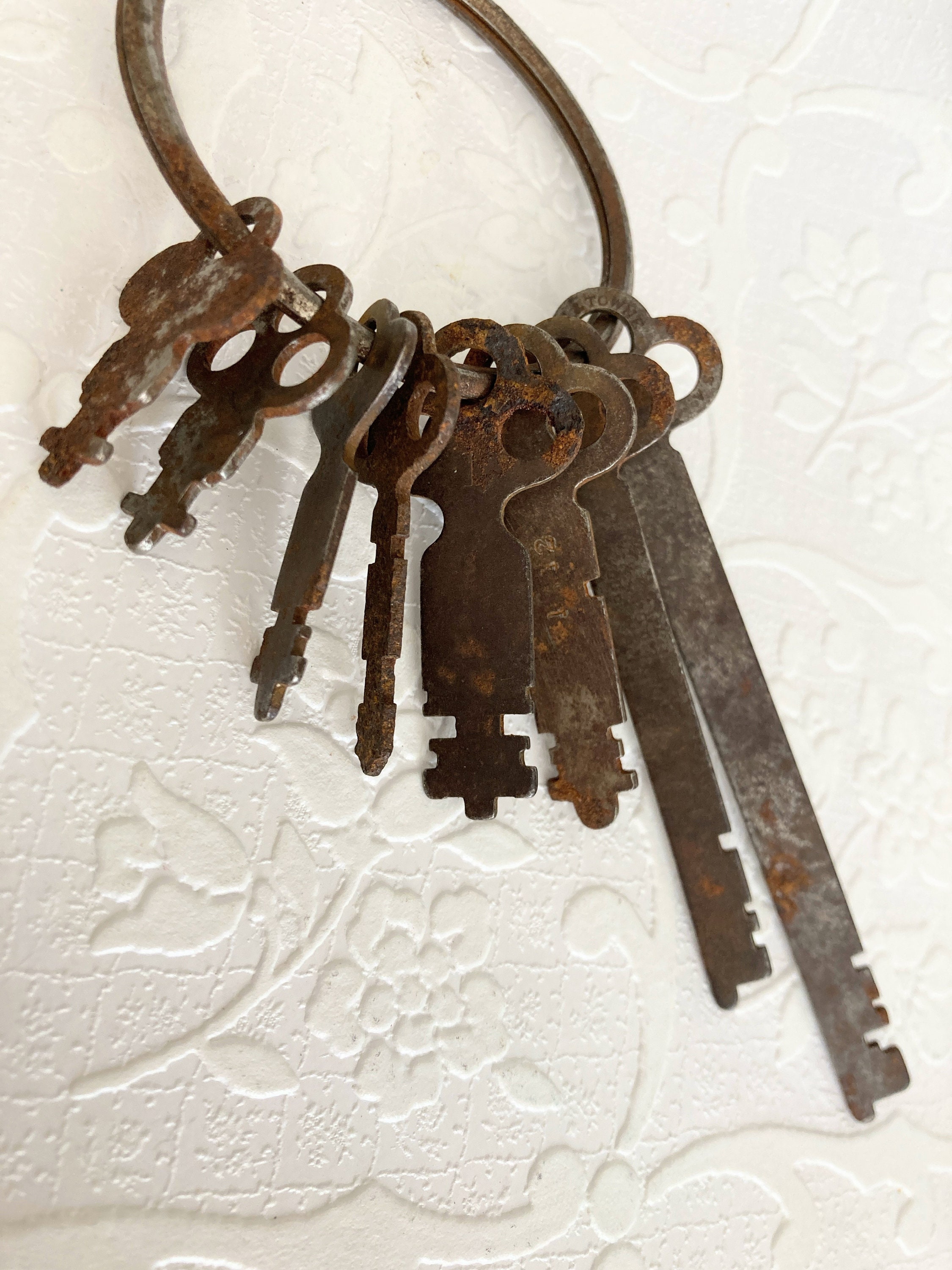Vintage Skeleton Keys on Ring Rusty Crusty Patina - Etsy