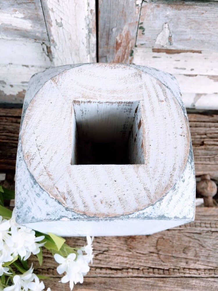 Vintage Porch Post Column Vase Candle Holder Distressed White - Etsy