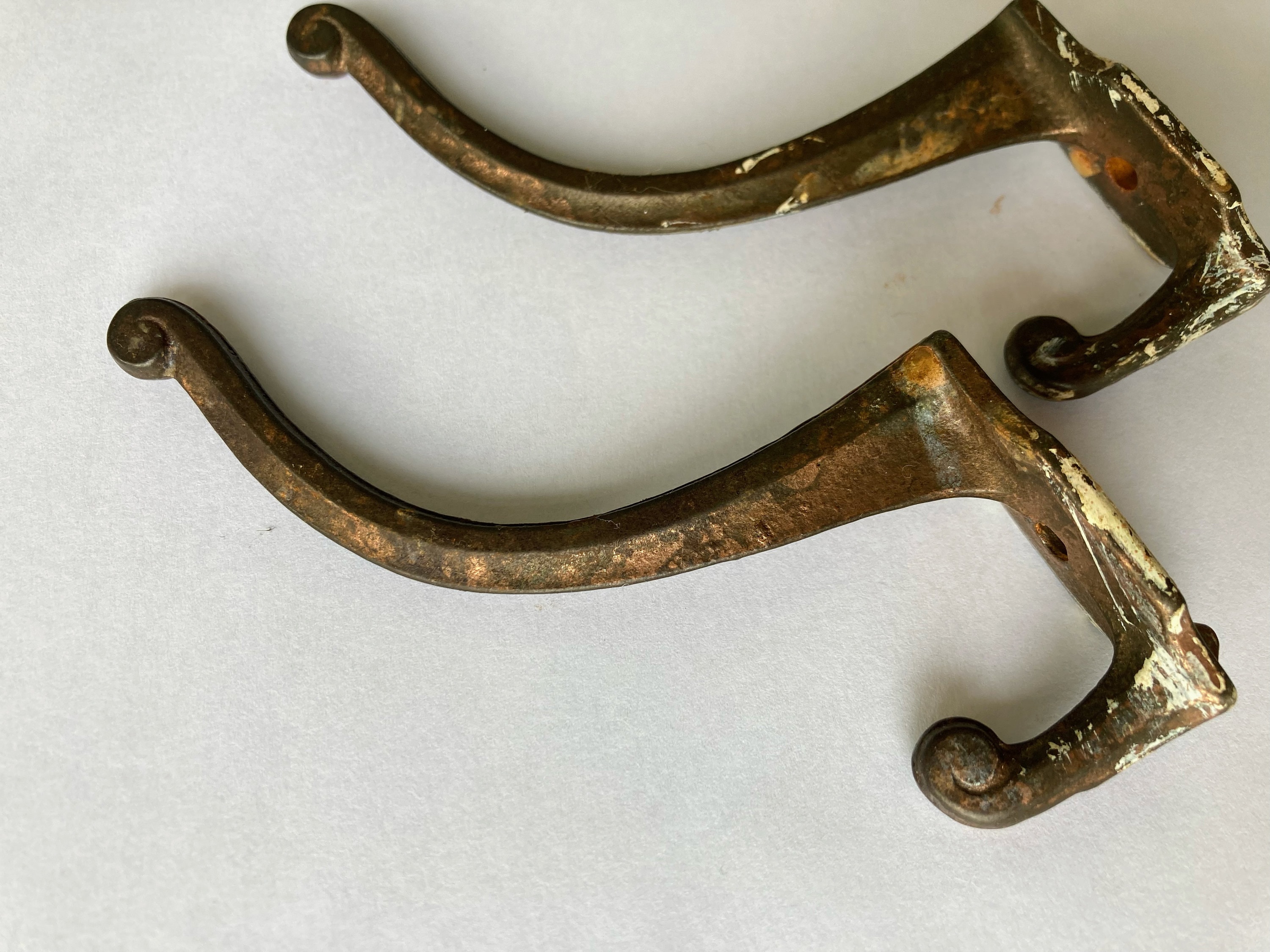 Antique Salvaged Coat Hooks Cast Metal Double Wall Mount - Etsy