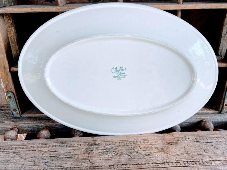 Old Ironstone Platter Vitrified Walker China Bedford Ohio 3 36 Vintage White Restaurant Ware - Etsy