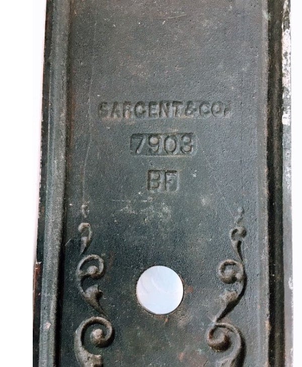Antique Sargent Entry Door Plate Cast Bronze Copper Circa 1901 BF ...