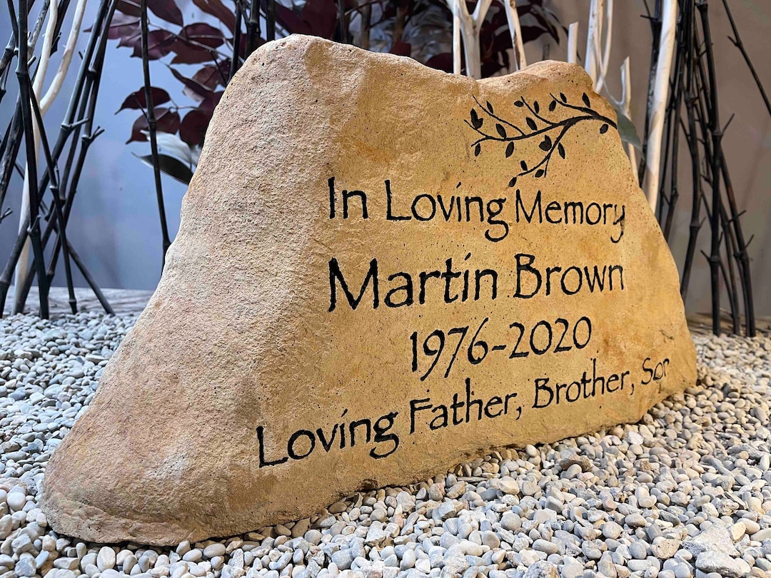 Custom Engraved Memorial Stone, Personalized Pet or Human Grave Marker ...