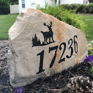 Large Custom Engraved Address Stone - Etsy
