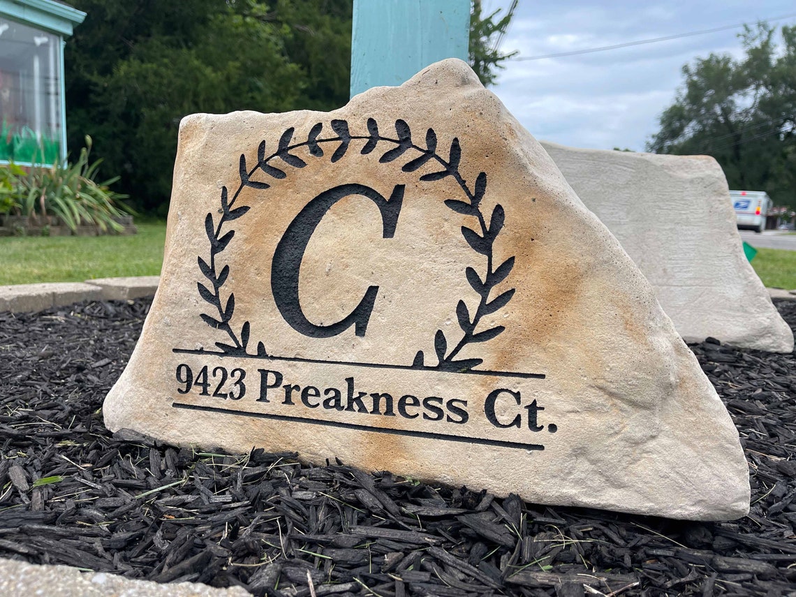 Customized Engraved Address Stone Great Gift. Free Carving | Etsy