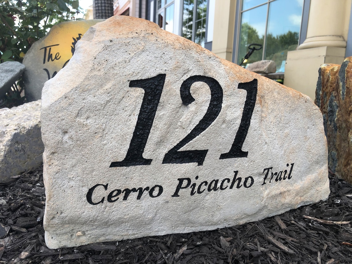 Large Custom Engraved Address Stone - Etsy