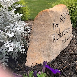 Custom Engraved Carved Stone NAME or ADDRESS - Great Gift. Free Carving ...
