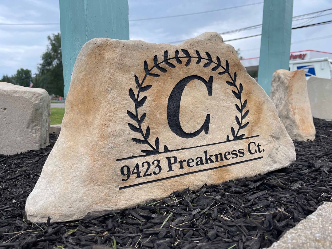 Customized Engraved Address Stone - Great Gift. Free Carving, Design ...