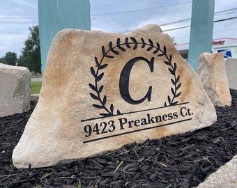 Address Stone Marker. Free Carving Design Text Graphics & - Etsy
