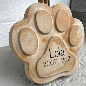 Inexpensive CARVED Pet Memorial. Paw Print Memorial. Price Includes ...