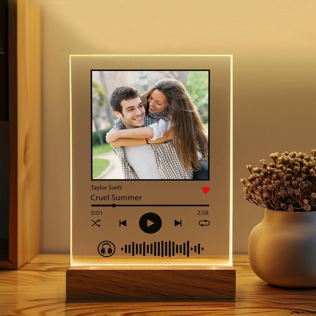 Personalized Photo Music Plaque, Custom Album Cover Glass Art - Etsy