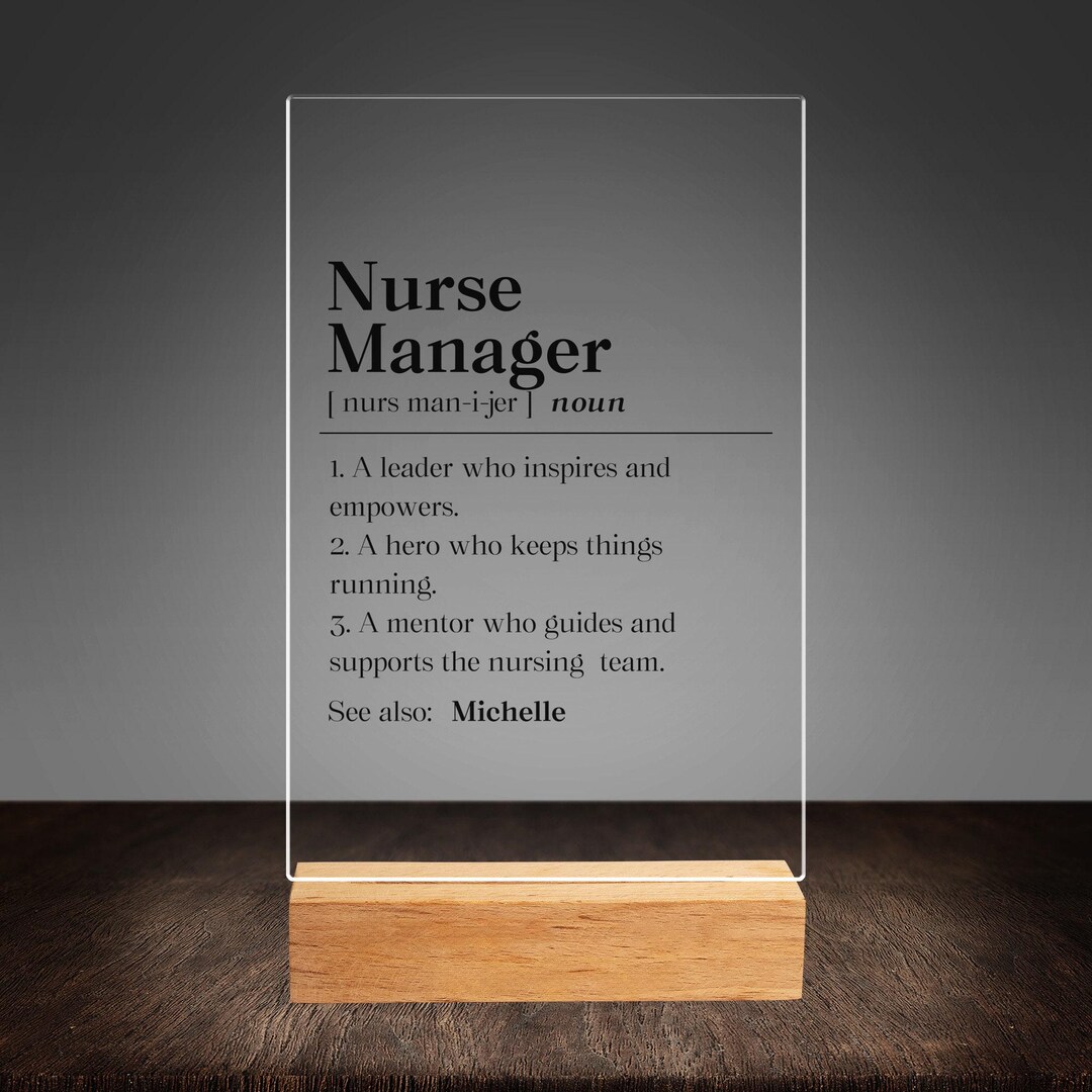 Custom Nurse Manager Acrylic Plaque, Personalized Nurse Gift for Nurse ...