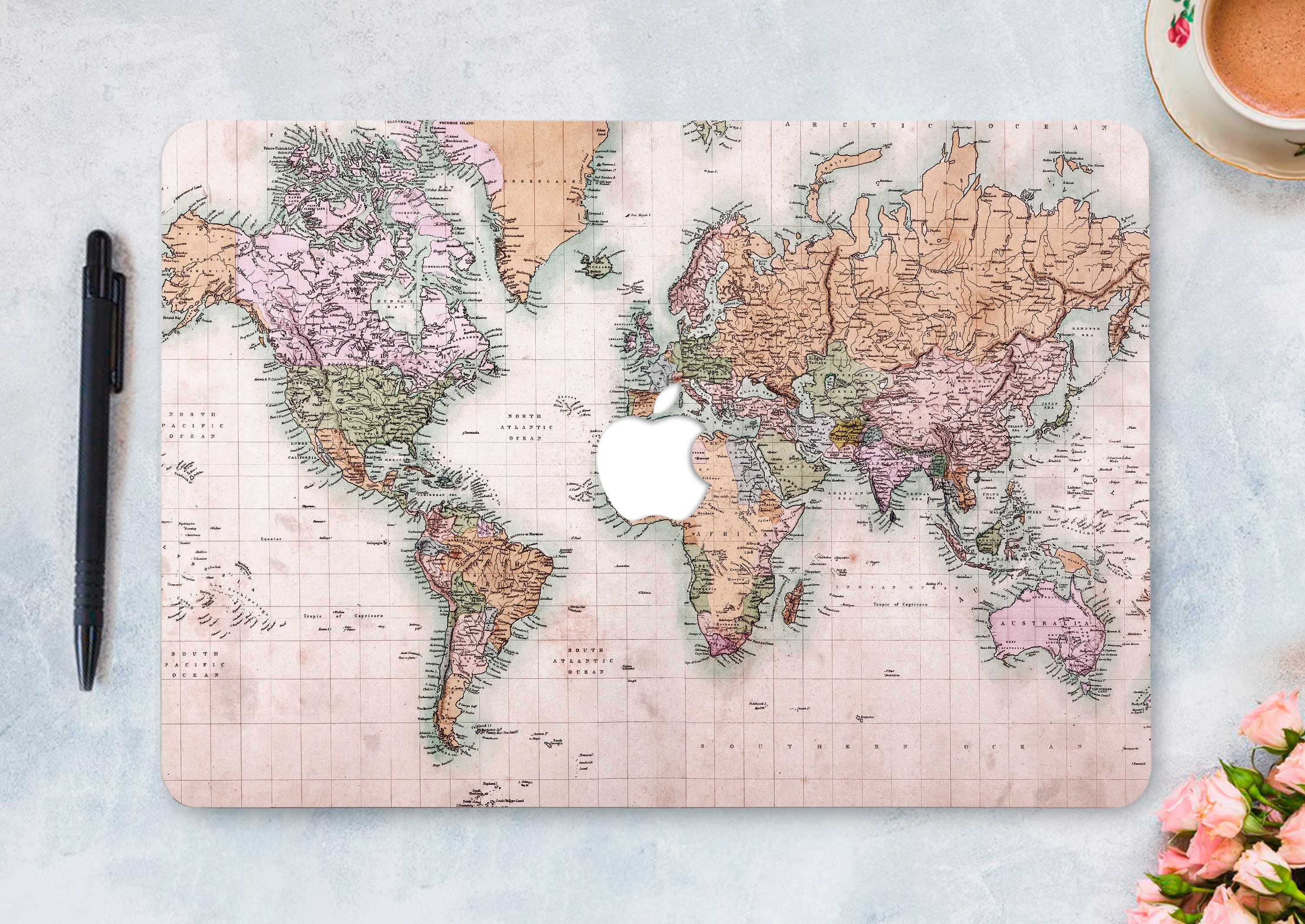 World Map Macbook Pro 16 2021 Case Macbook Pro 14 M1 Case - Etsy