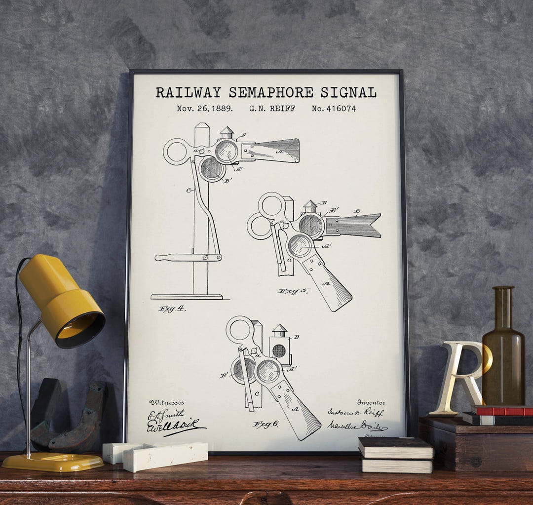 Vintage Railway Semaphore Signal Patent Art Print - Etsy