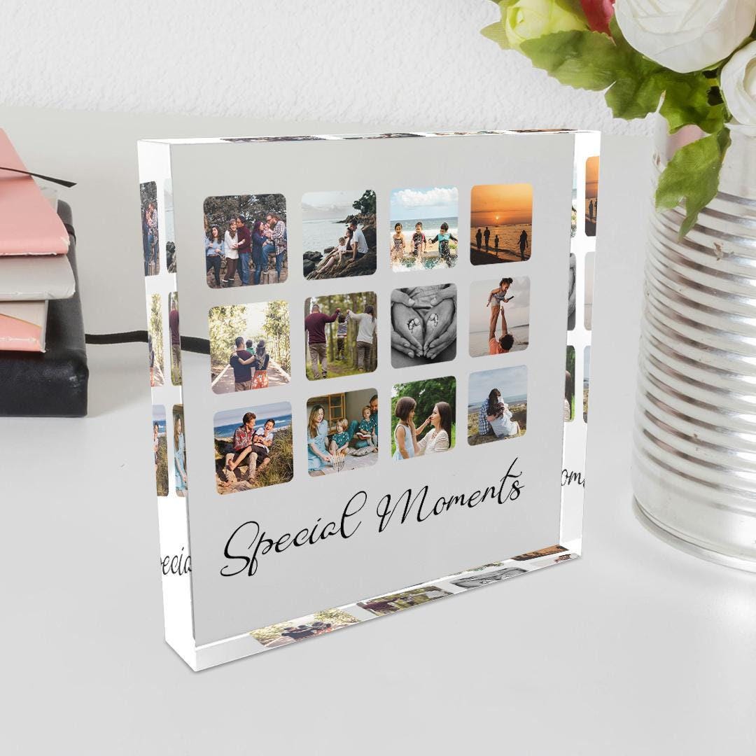 Custom Acrylic Photo Collage Frame, Unique Wedding Gift for Cherished ...