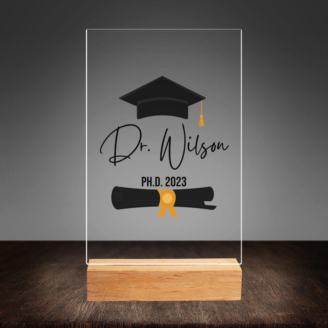 Personalized Phd Graduation Acrylic Desk Plaque, Doctor Gift - Etsy