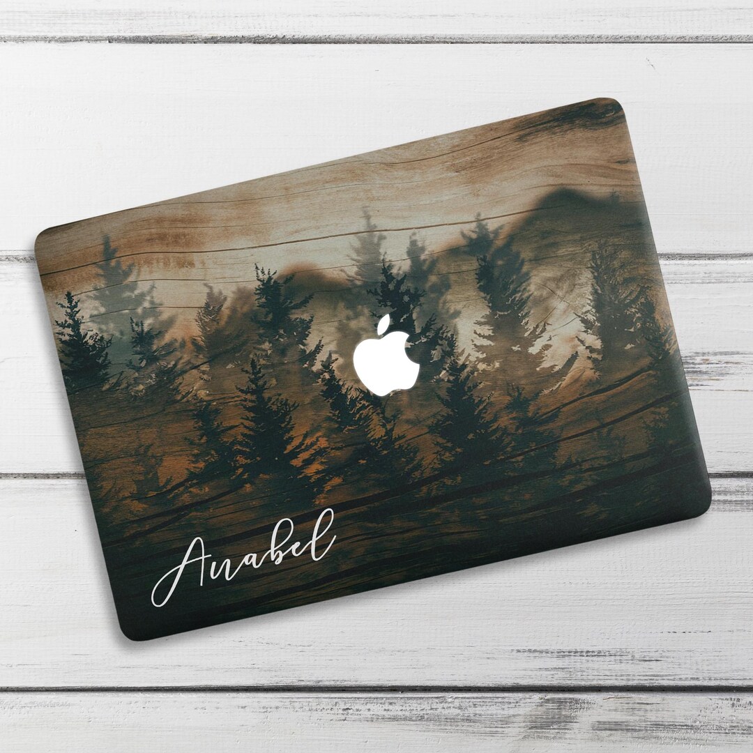 Forest Print MacBook Case: Wood Grain Nature Design - Etsy