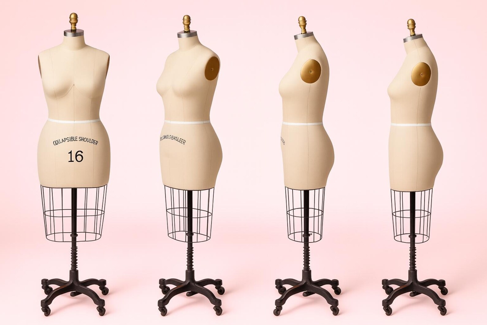 Plus Size Dress Form: Fine Linen Half Body Professional Form - Sizes 14 ...