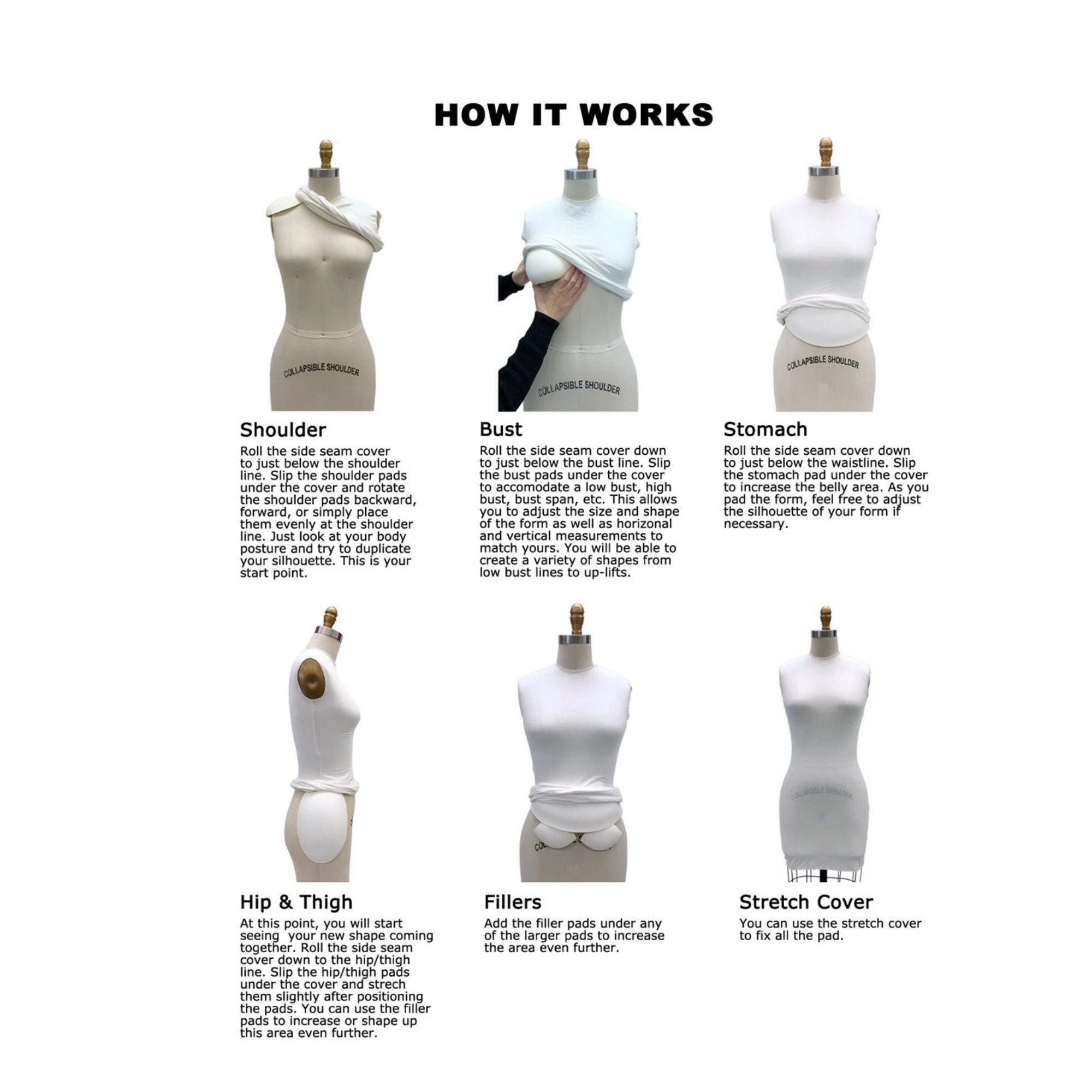 Dress Form Padding System: Professional Fitting, 12-piece Kit - Etsy