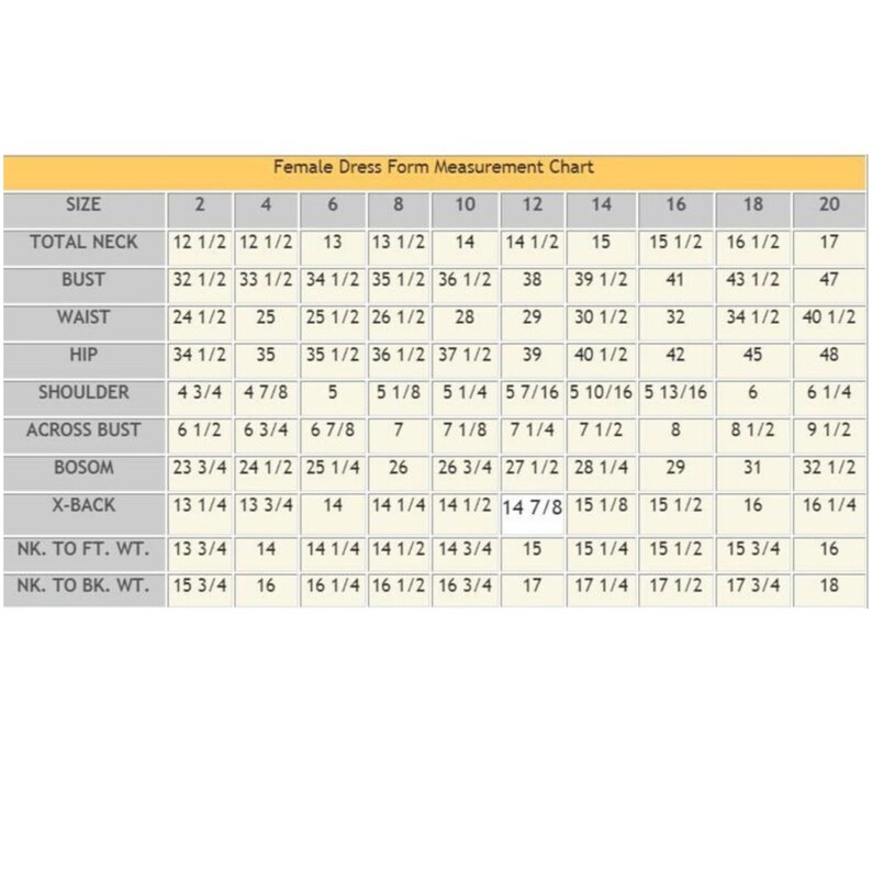 Plus Size Dress Form: Fine Linen Half Body Professional Form - Sizes 14 ...