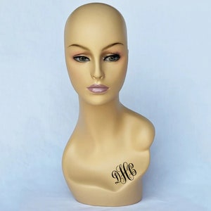 Female Mannequin Head Form W/ Pierced Ears, Realistic Makeup, False ...
