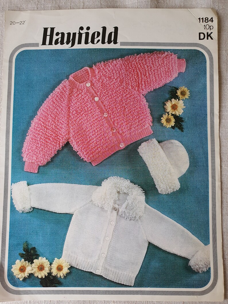 Vintage Hayfield Knitting Pattern 1184 baby Jackets and Cap - Etsy