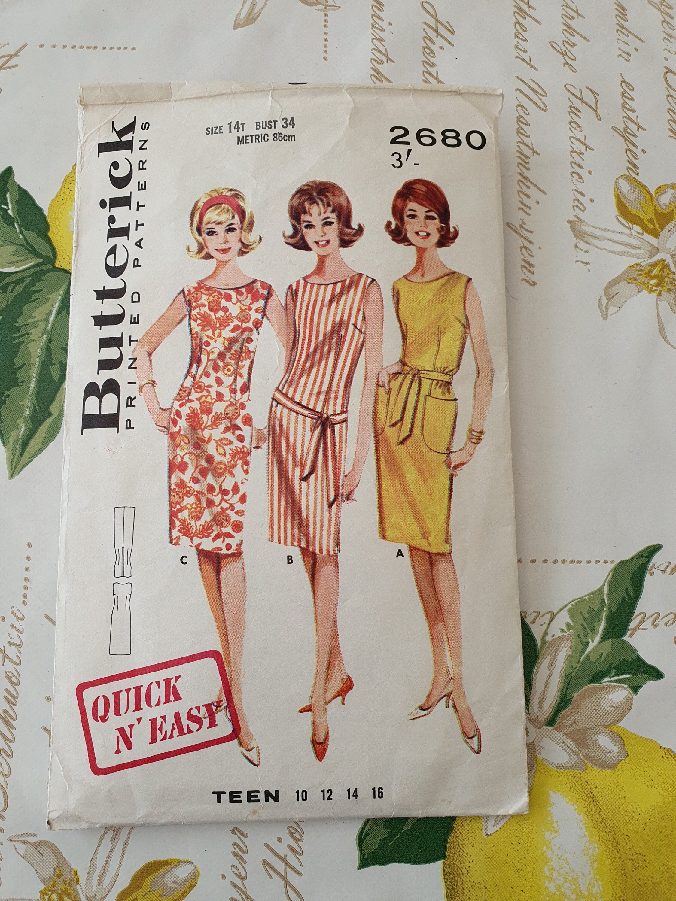 Vintage Butterick Sewing Pattern 2680 teen Quick and Easy | Etsy