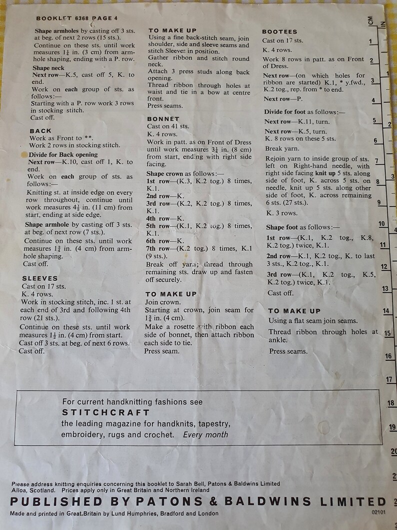 Vintage Patons Double Knit and 4 Ply Knitting Pattern 6368 - Etsy