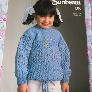 Sunbeam Knitting Pattern 461 double Knit girls Sweater - Etsy
