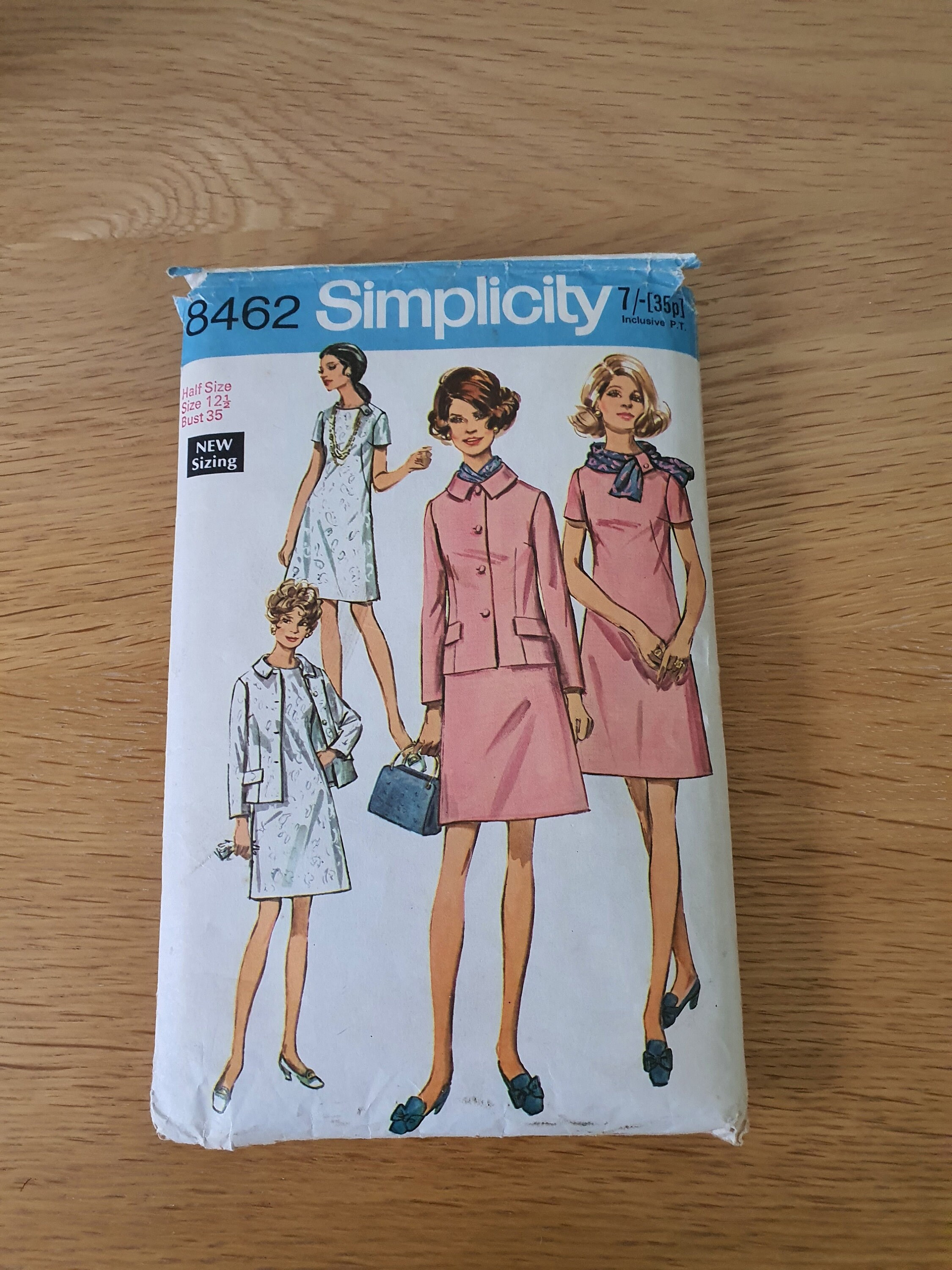 Simplicity Sewing Pattern 8462 Dress Jacket and Scarf in Half | Etsy
