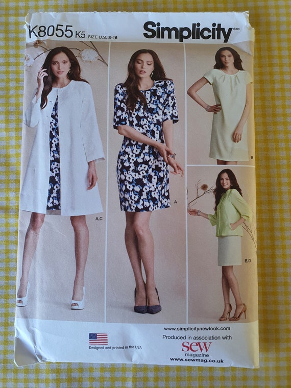 Simplicity Sewing Pattern K 8055 misses Dress coat and - Etsy