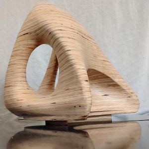 Abstract Contemporary Wood Sculpture, Original, Deco Art, Carved Wood ...