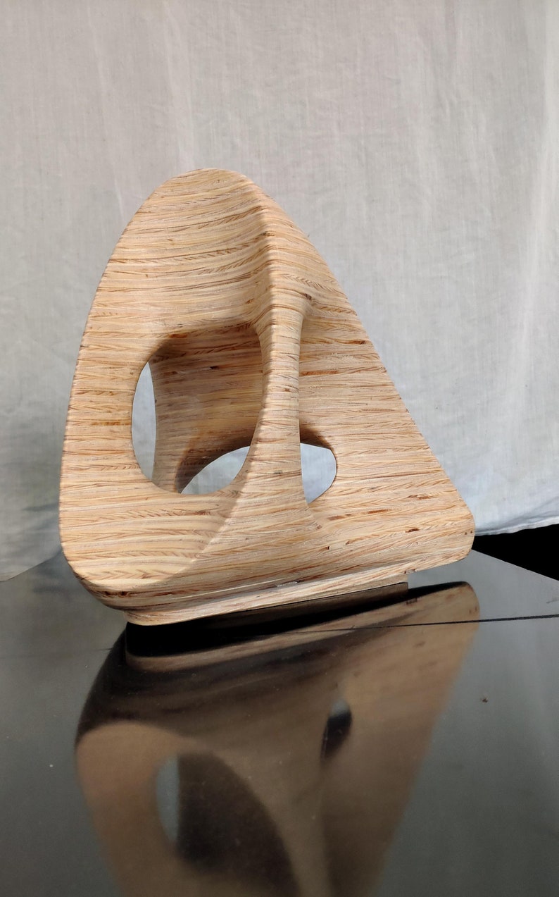 Abstract Contemporary Wood Sculpture, Original, Deco Art, Carved Wood ...