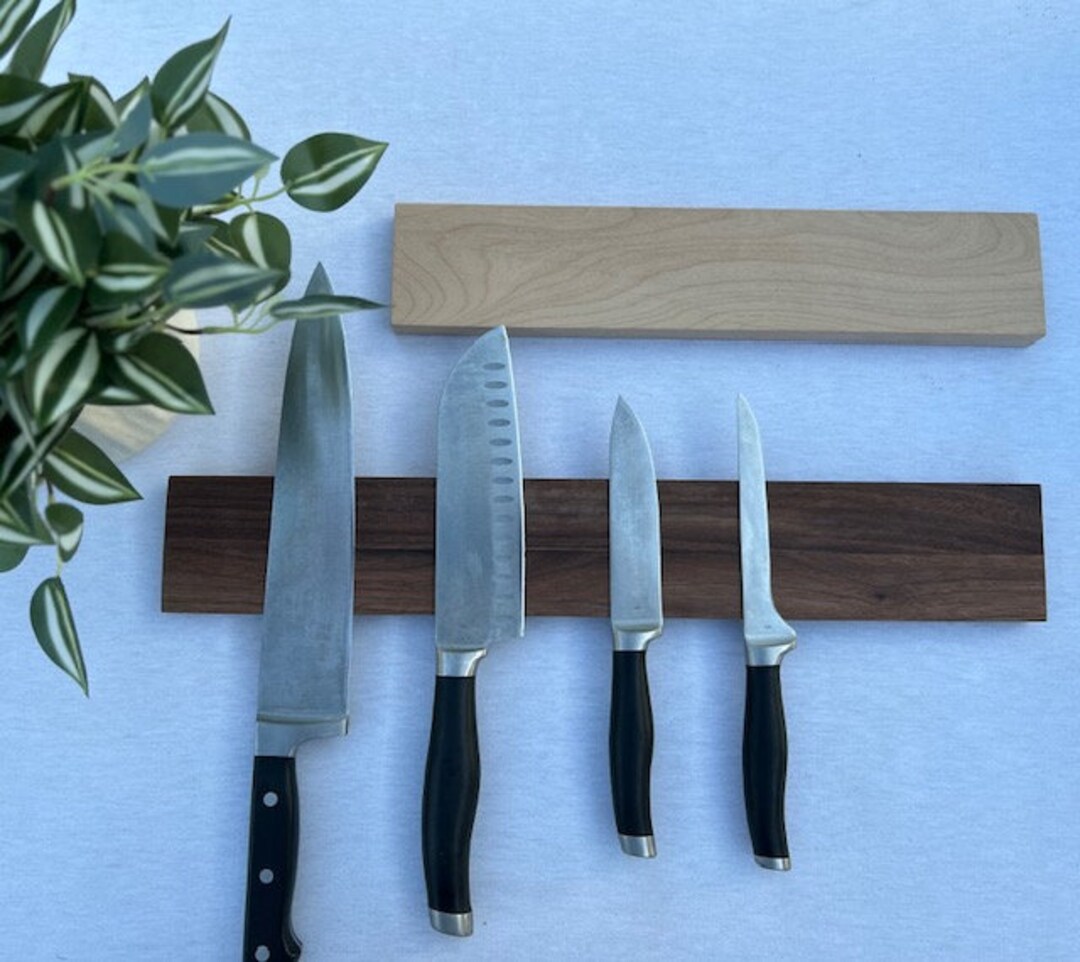 Walnut Magnetic Knife Strip: Kitchen Organization - Etsy