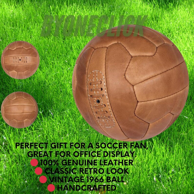 Vintage Leather Football Ball , Old School Soccer Ball , Hand Crafted ...